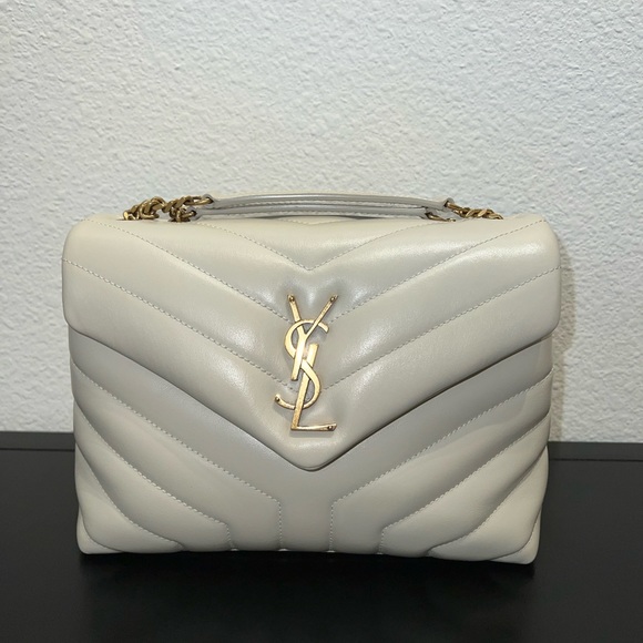 Yves Saint Laurent | Bags | Ysl Lou Lou Small Quilted Leather Whitegold ...